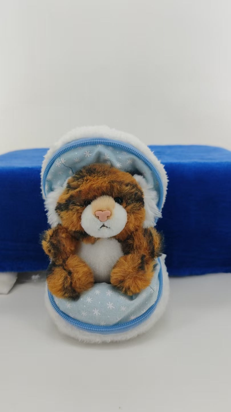 Zip Up Tiger Stuffed Animal | Plushland Jungle Snowball Surprise
