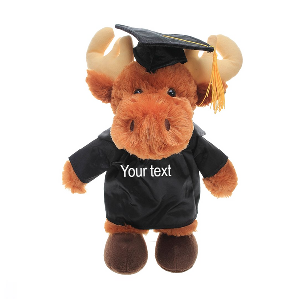 8'' Graduation Moose Plush Stuffed Animal Toys with Cap and Personaliz ...