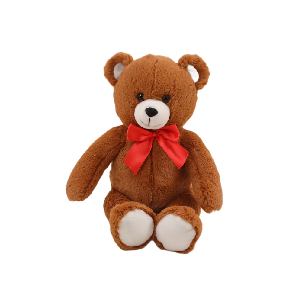 Plushland White & Brown Fluffy Teddy 15" | Fluffy Teddy & Cute Teddy Bear