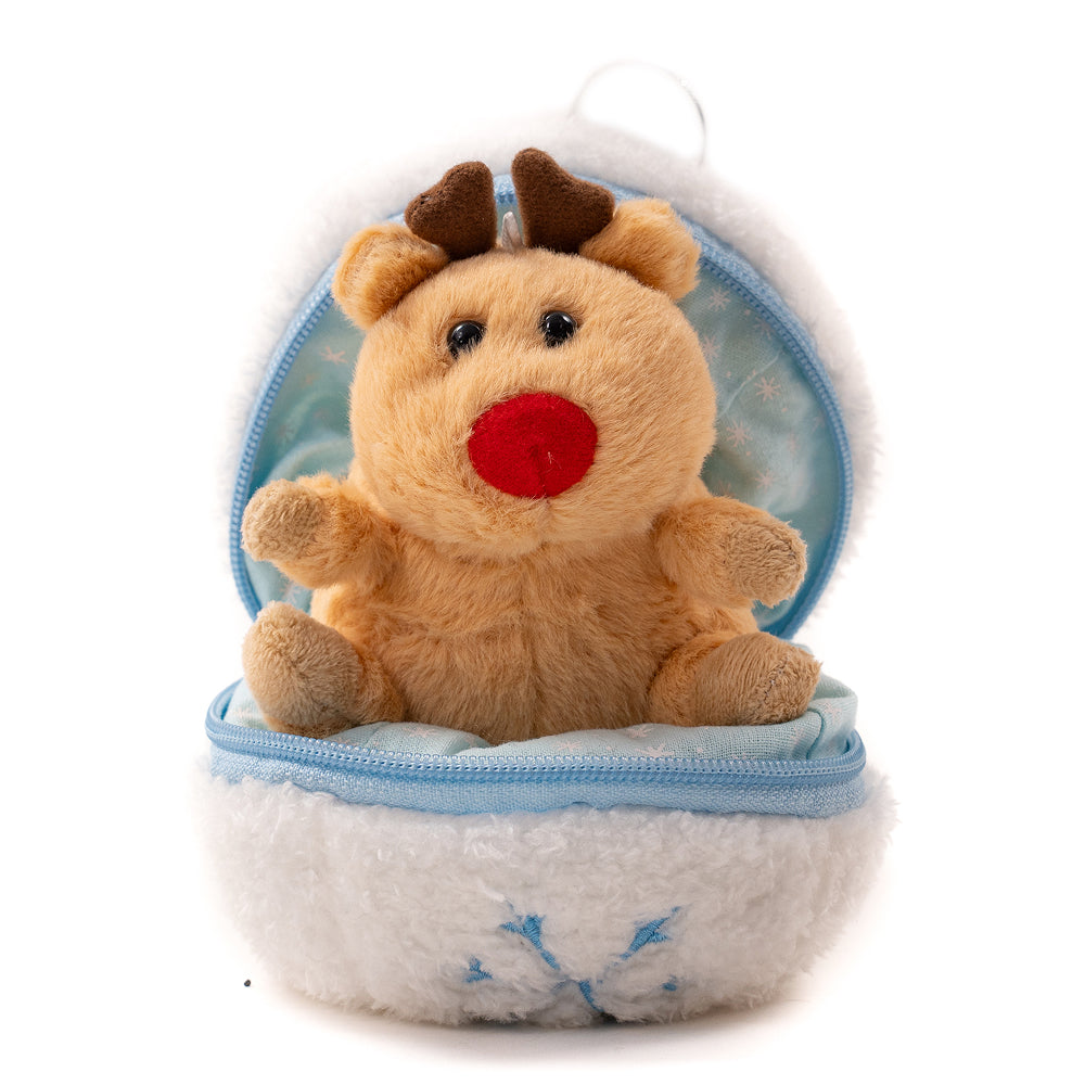 Zip-Up Snowball Reindeer – Festive Plush Toy | Plushland